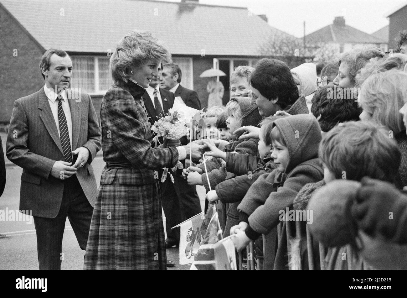 The Prince and Princess of Wales visit Mid Glamorgan in Wales.On this ...