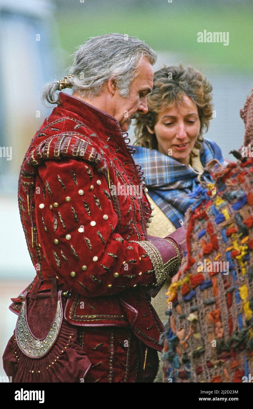 Sean Connery during the filming of Highlander film. Circa May 1985 ...