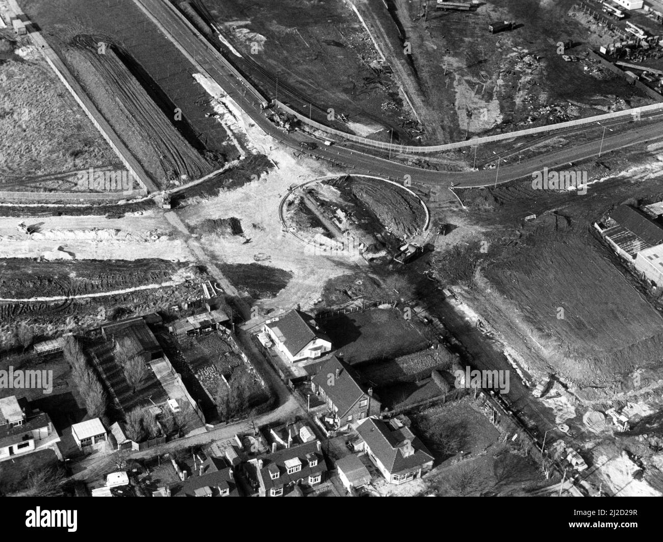 The new A66 bypass road roundabout under construction in Grangetown ...