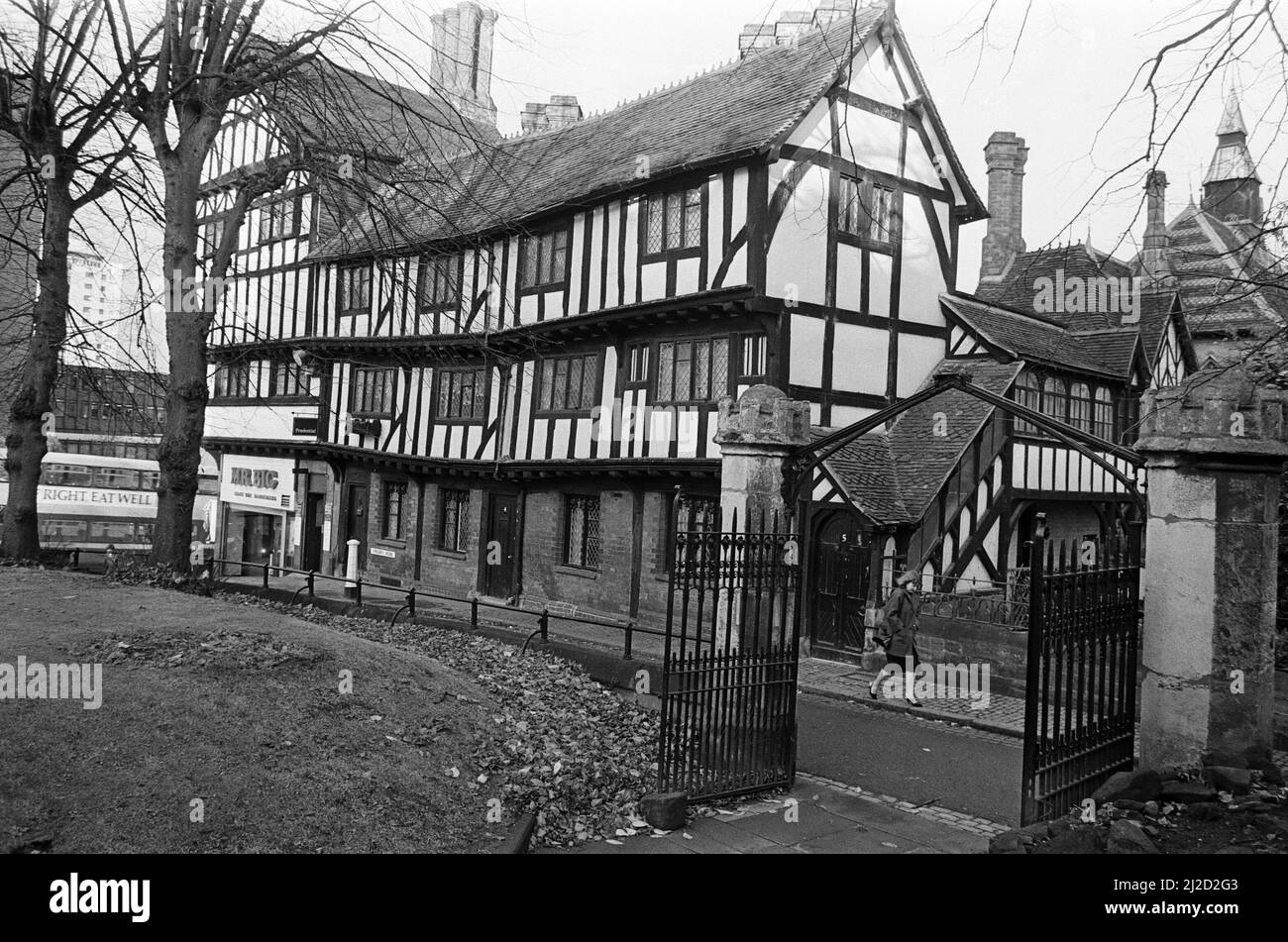 Old timber buildings in Coventry, West Midlands. 25th November 1985 ...