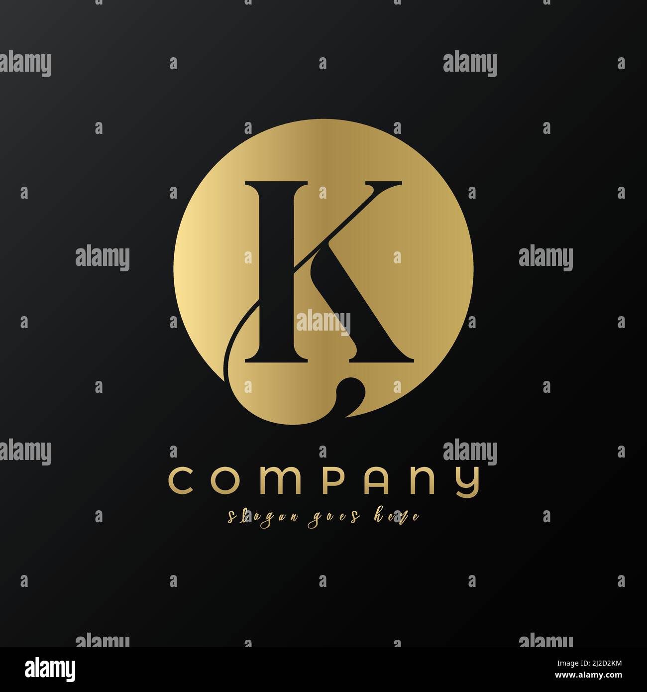 Gold luxury logo design Stock Vector Images - Alamy