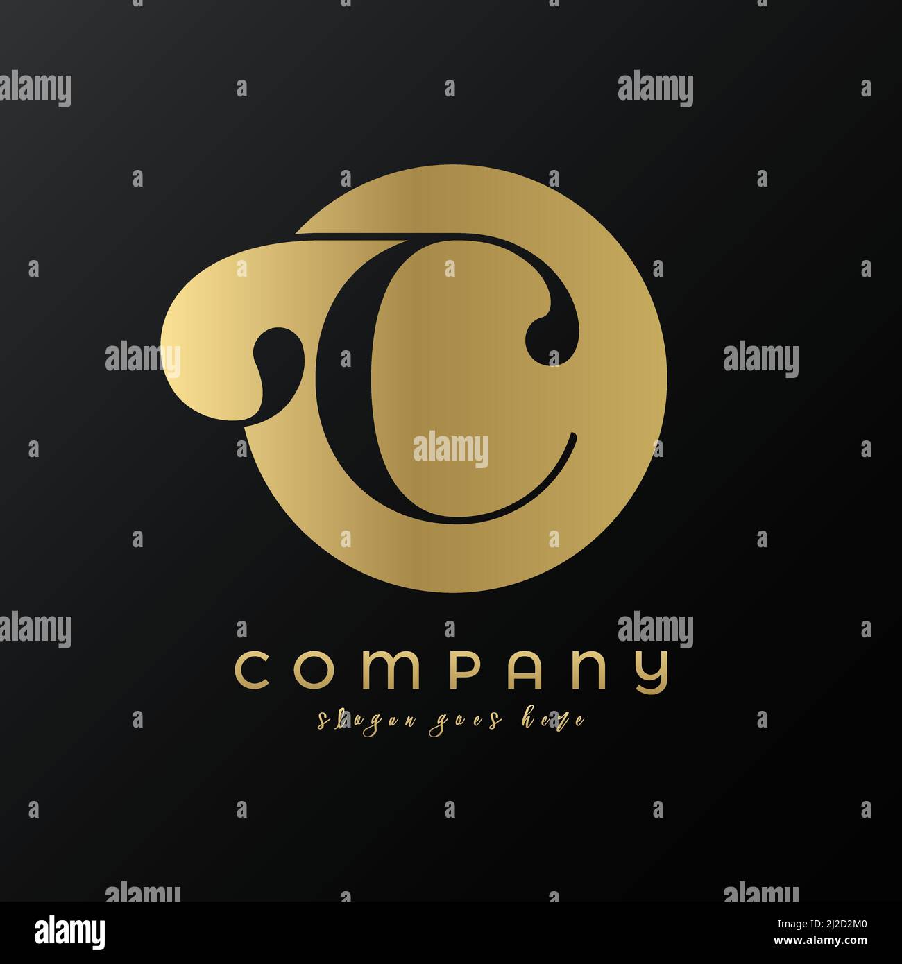 Luxury monogram gold logo design hi-res stock photography and images ...