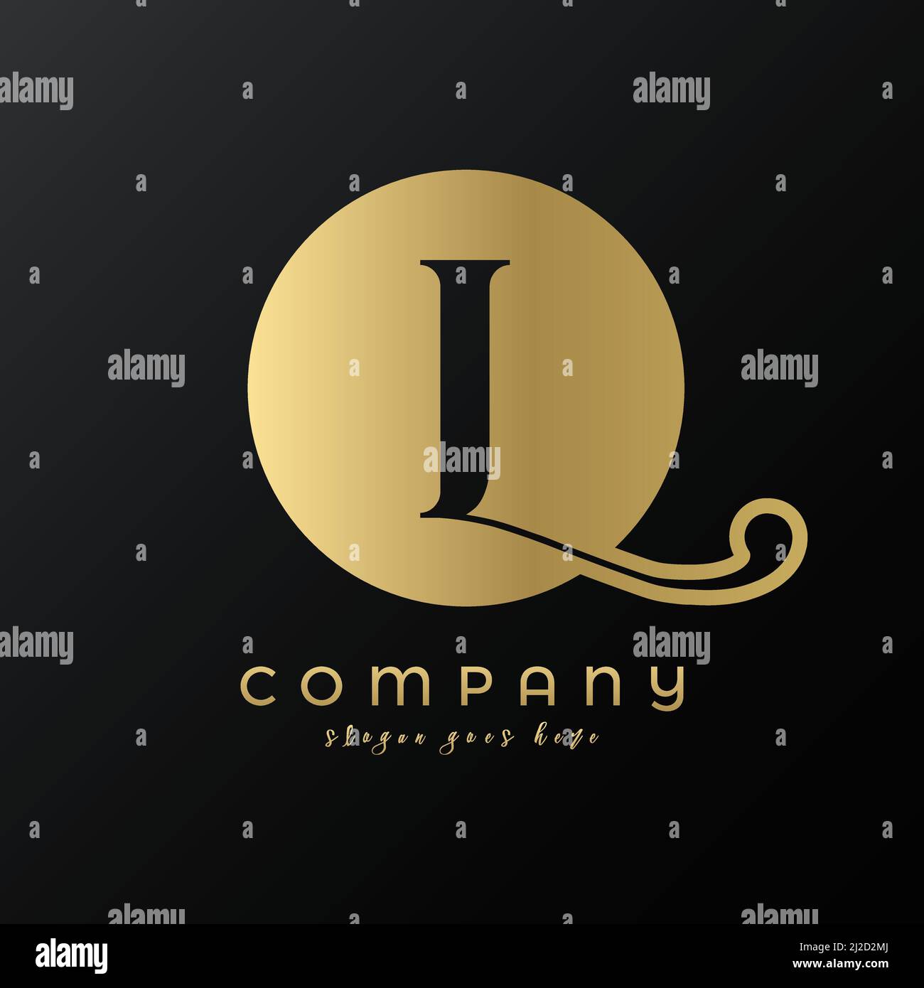 Abstract circle gold premium luxury letter L logo design Stock Vector ...