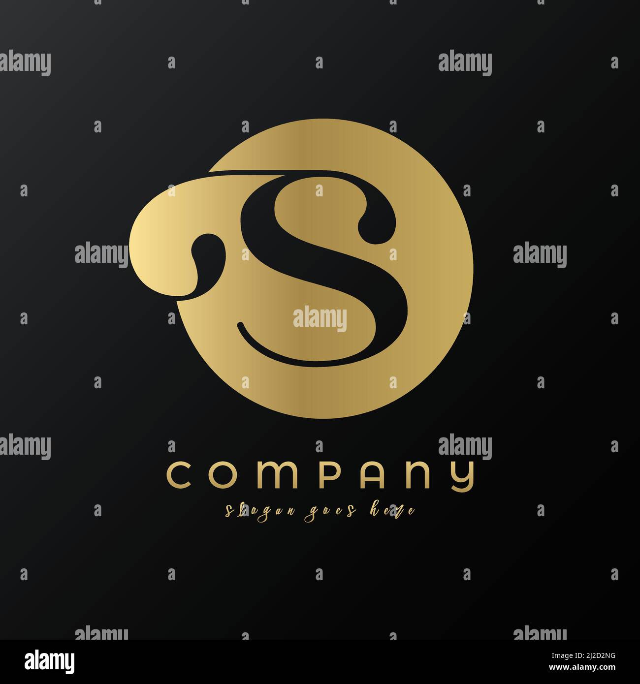 Abstract circle gold premium luxury letter S logo design Stock Vector ...