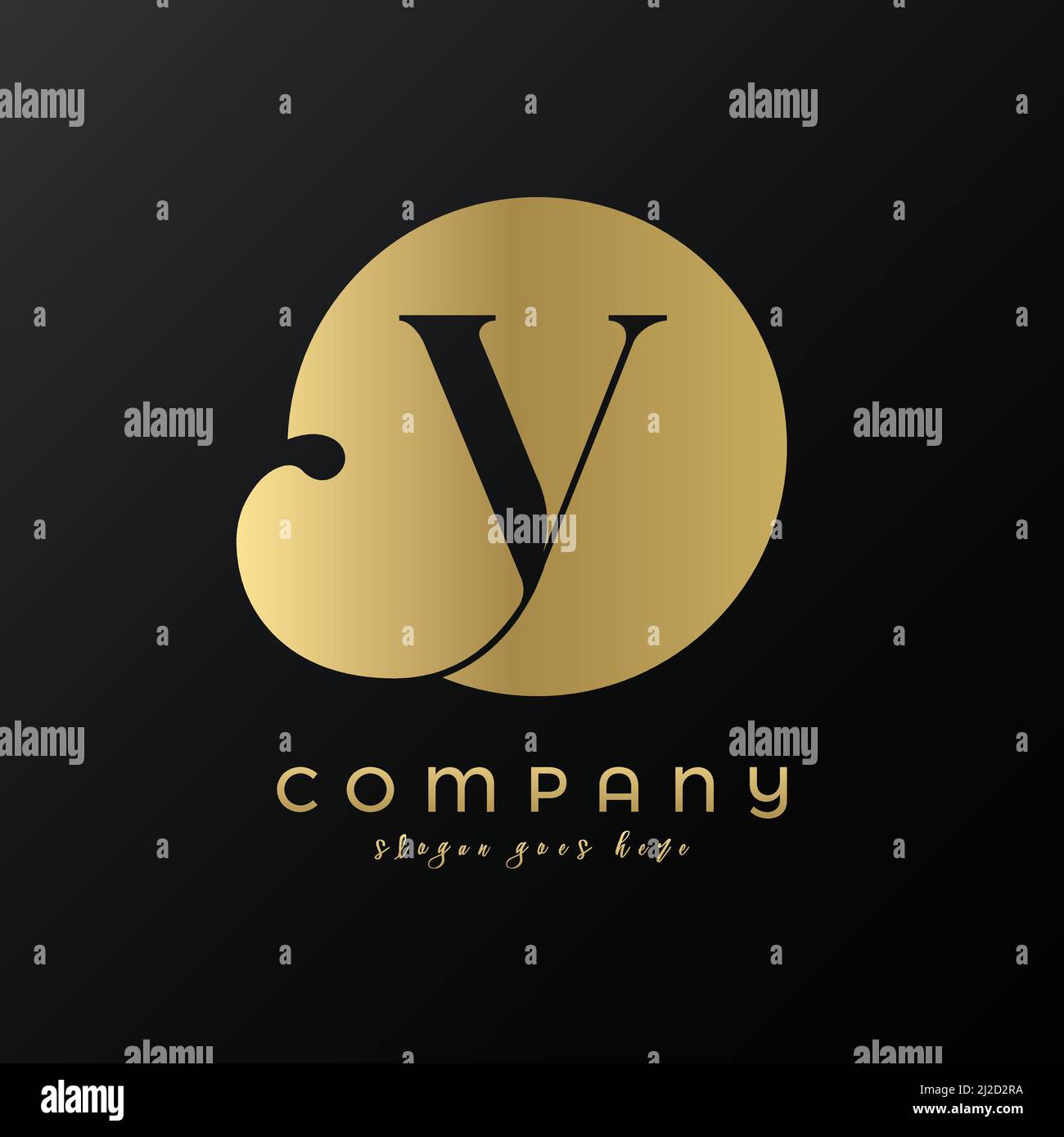 Abstract circle gold premium luxury letter V logo design Stock Vector ...