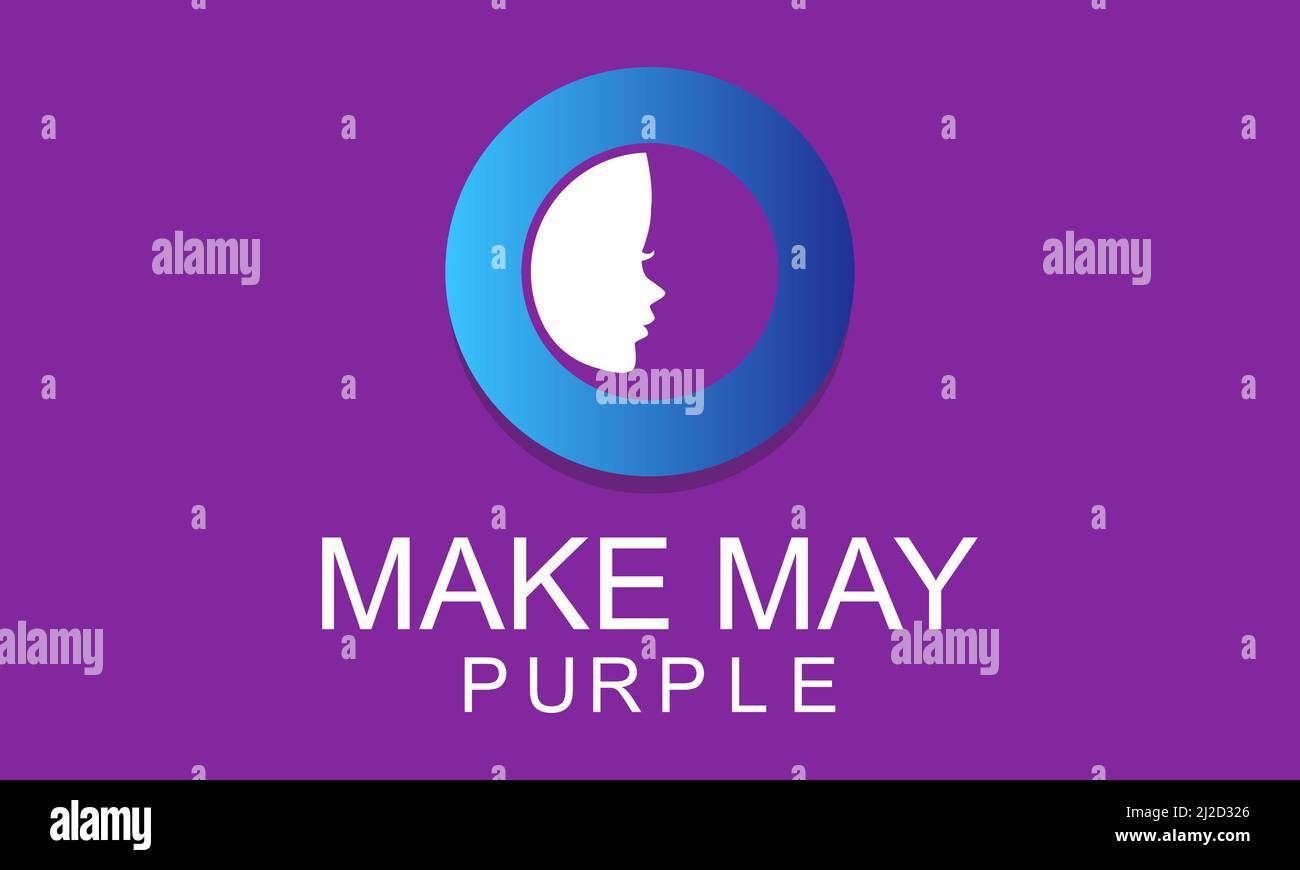 Make May Purple. Annual stroke awareness month vector template for ...
