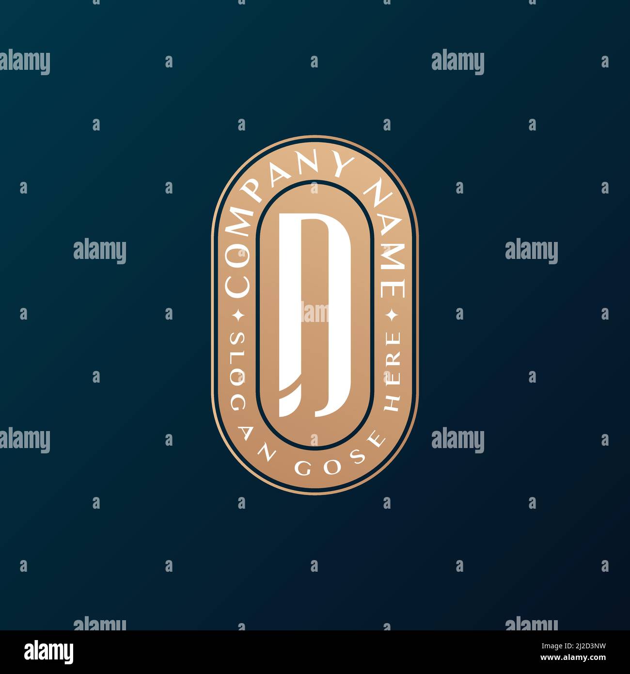 Abstract Emblem Premium luxury corporate identity elegant letter D logo ...