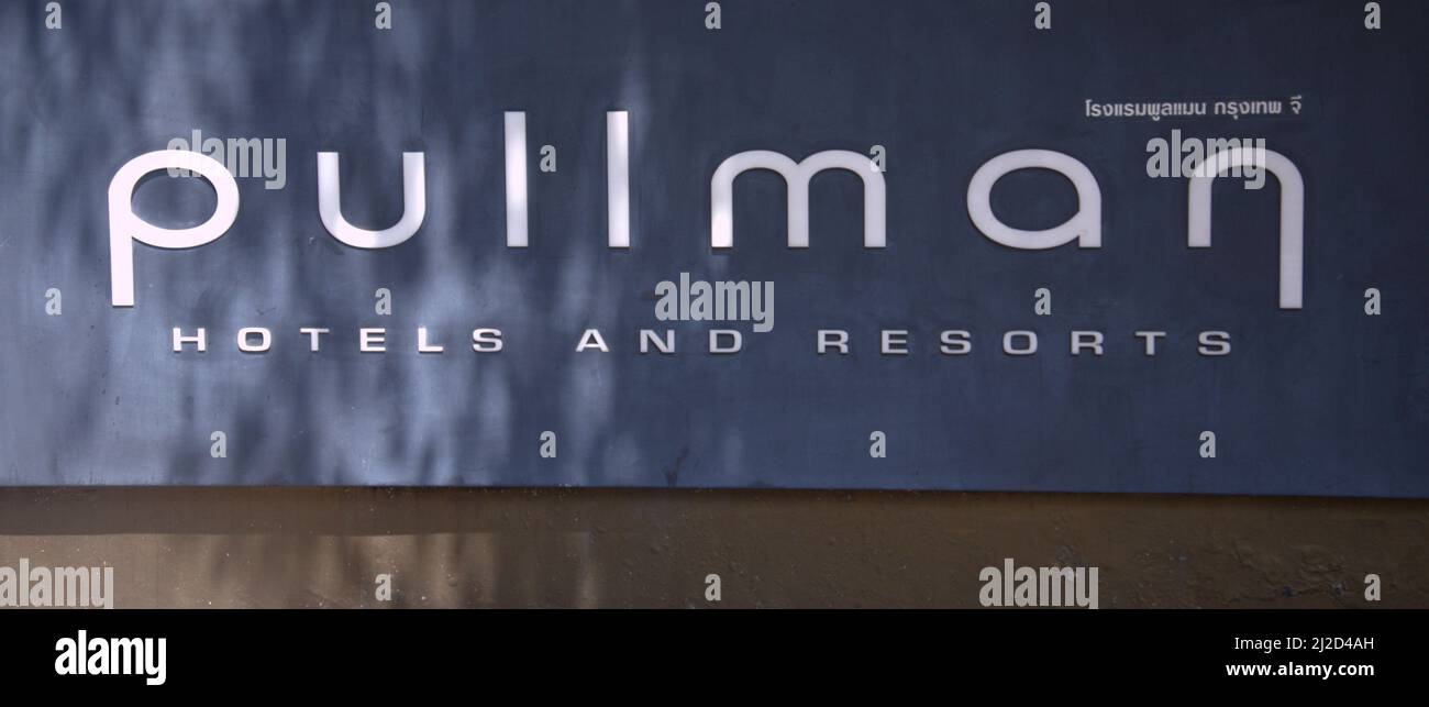 Sign to advertise the Pullman G Hotel, Bangkok, Thailand, Asia Stock ...