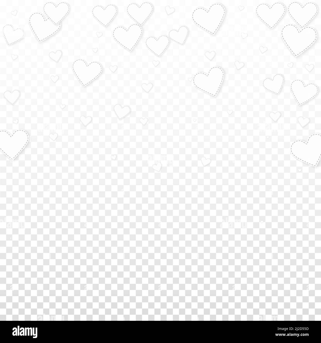 White heart love confettis. Valentine's day falling rain curious ...