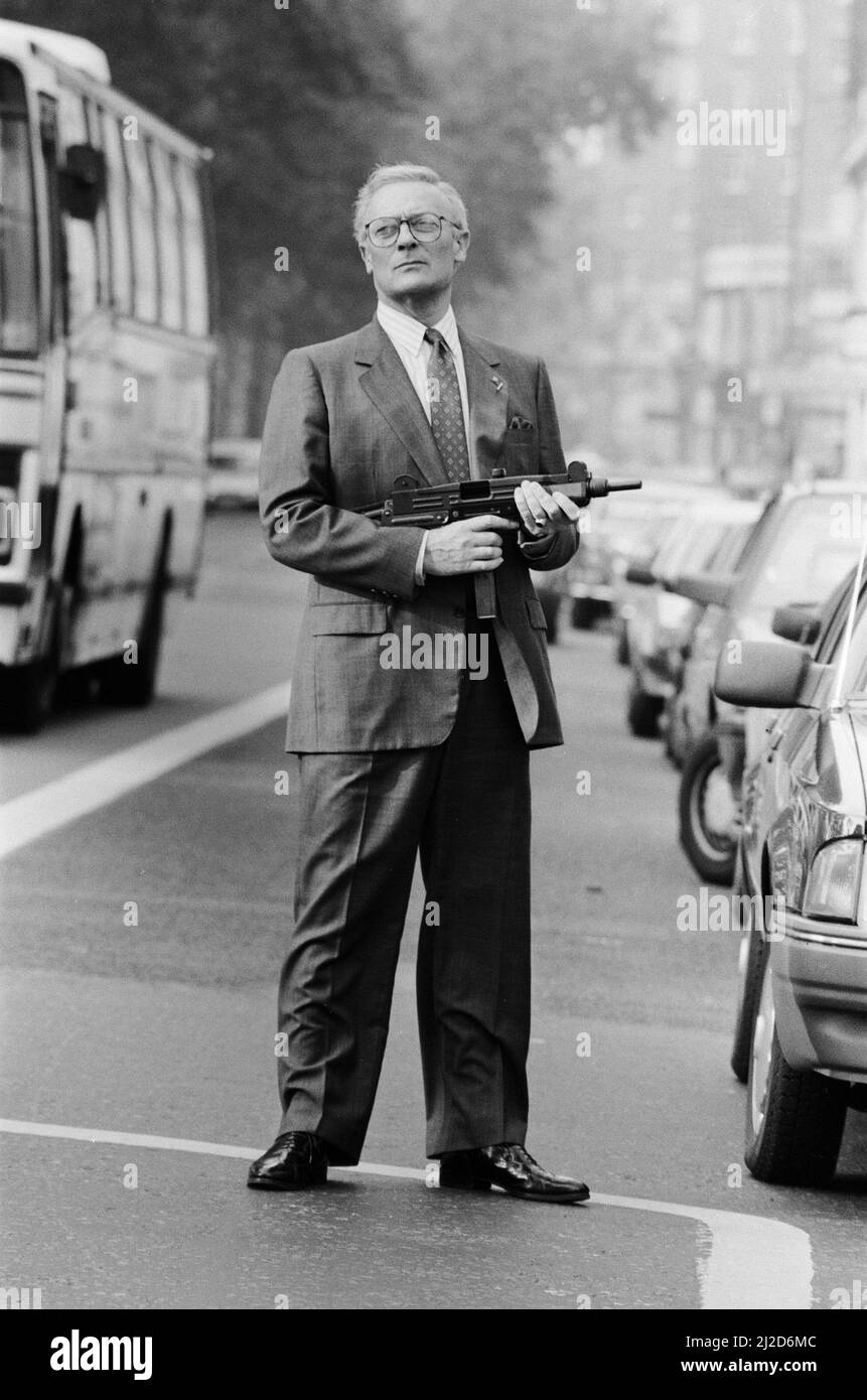 British actor Edward Woodward, who plays ex-agent Robert McCall in the ...