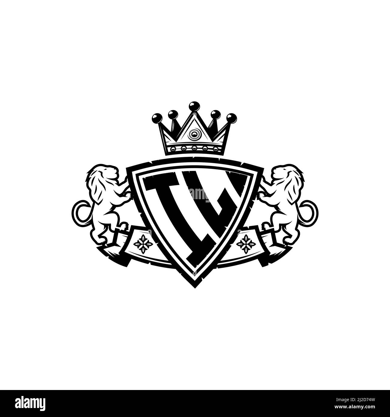 IL Monogram logo letter with Simple shield crown style design. Luxurious monogram, lion luxury ...