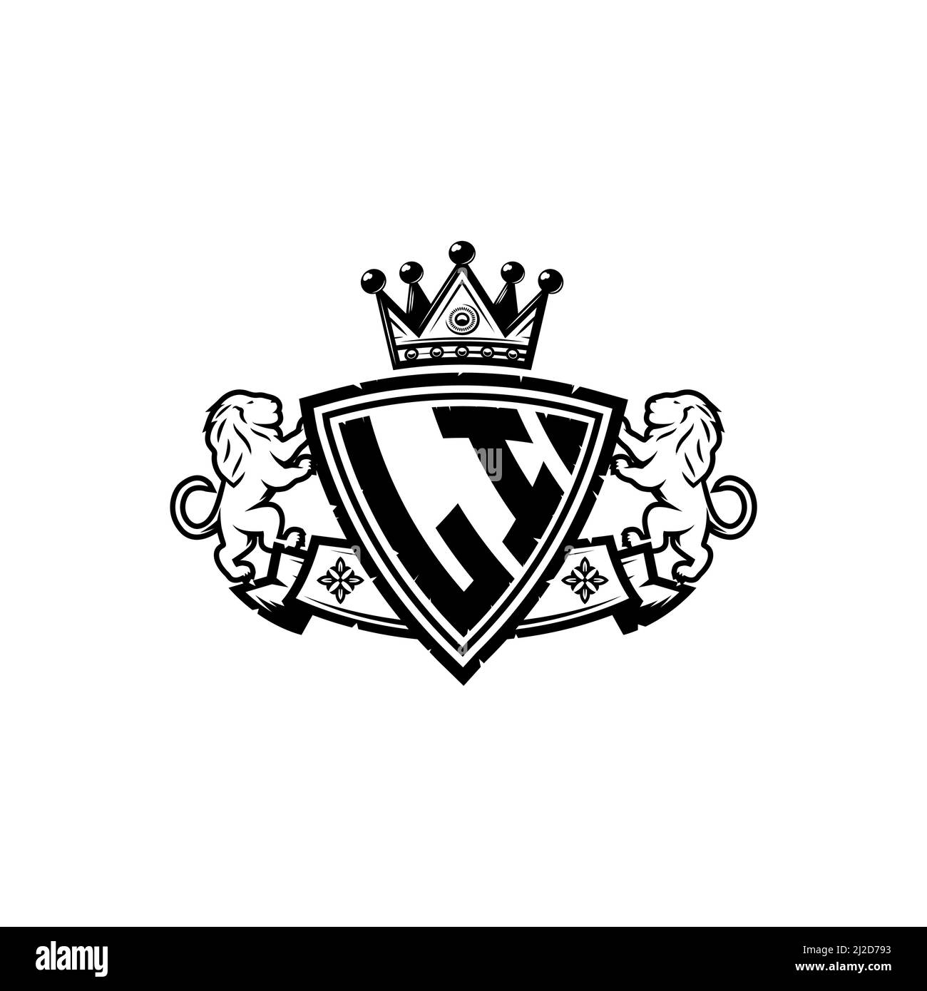 LI Monogram logo letter with Simple shield crown style design. Luxurious monogram, lion luxury ...