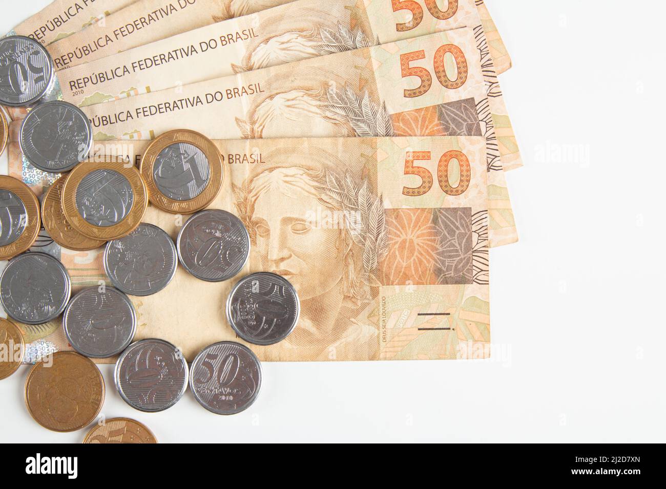 Brazilian money and coins. Finance concept Stock Photo - Alamy