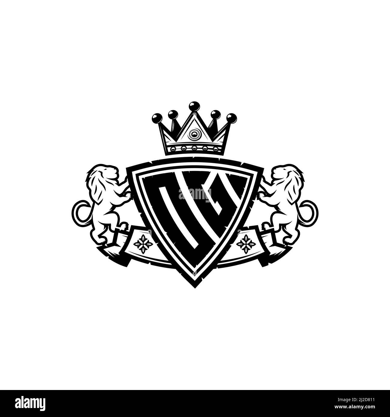 OG Monogram logo letter with Simple shield crown style design. Luxurious monogram, lion luxury ...