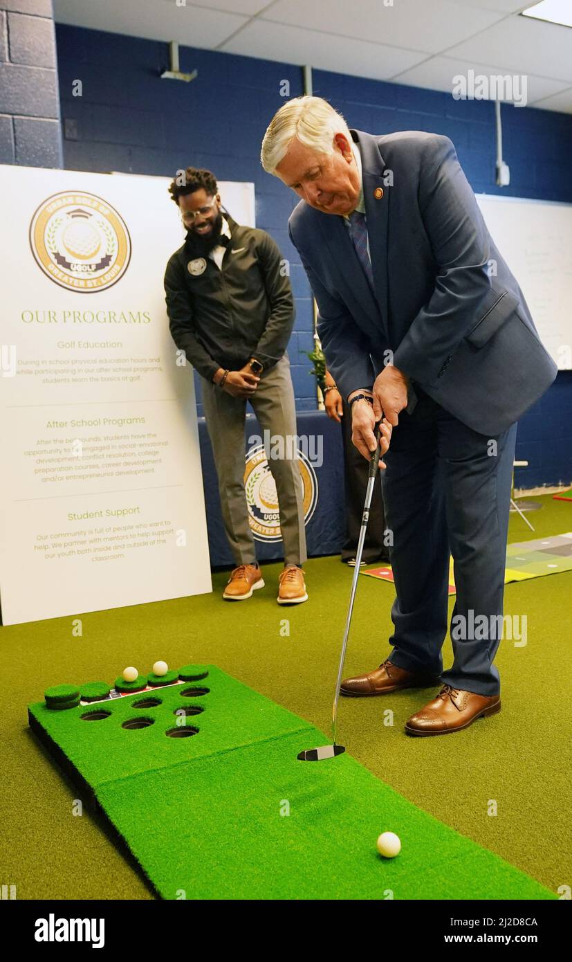 St. Louis, United States. 31st Mar, 2022. Missouri Governor Mike Parson ...