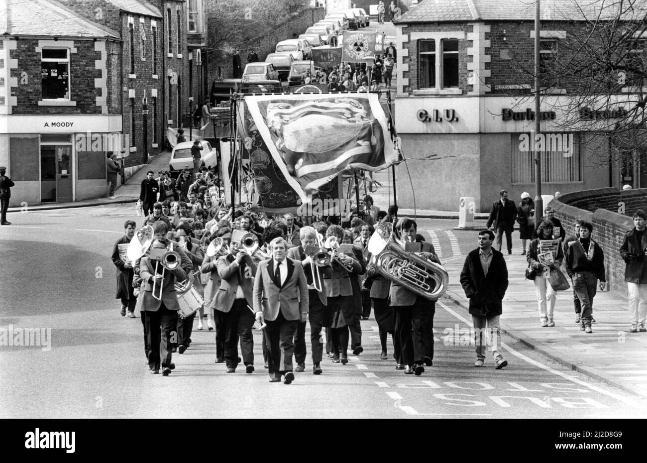 The National Miners Strike 1985 Burton Colliery Pit Band lead the ...
