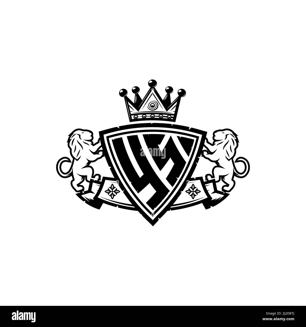 YS Monogram logo letter with Simple shield crown style design. Luxurious monogram, lion luxury ...
