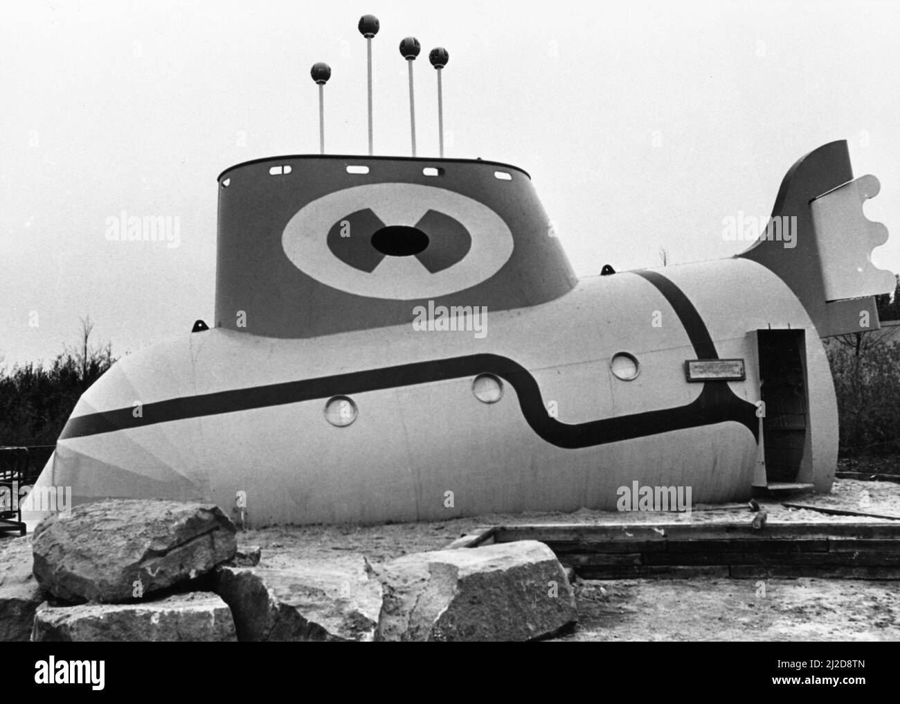 The Yellow Submarine in Liverpool, a large model representation of the ...
