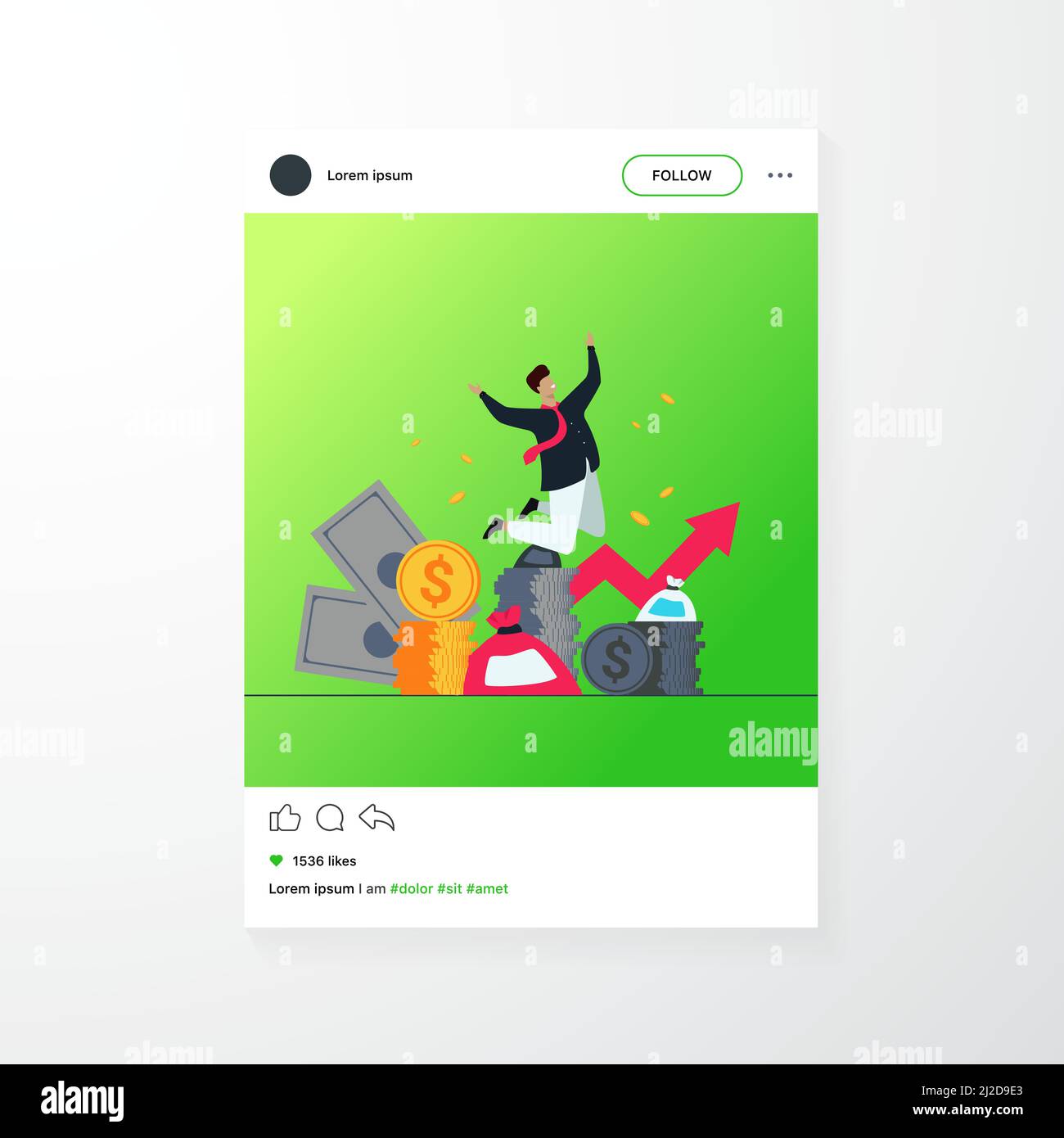 Happy rich banker celebrating income growth. Broker enjoying success in ...