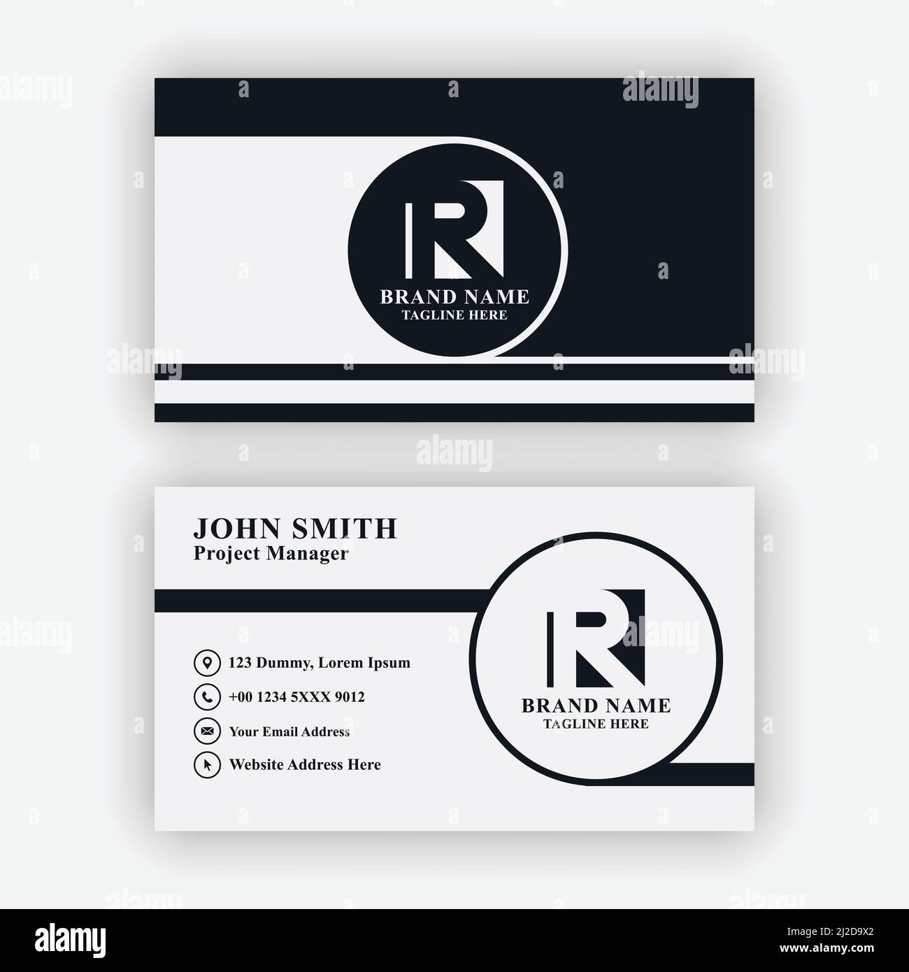 Simple, modern and elegant business card design template. Editable ...