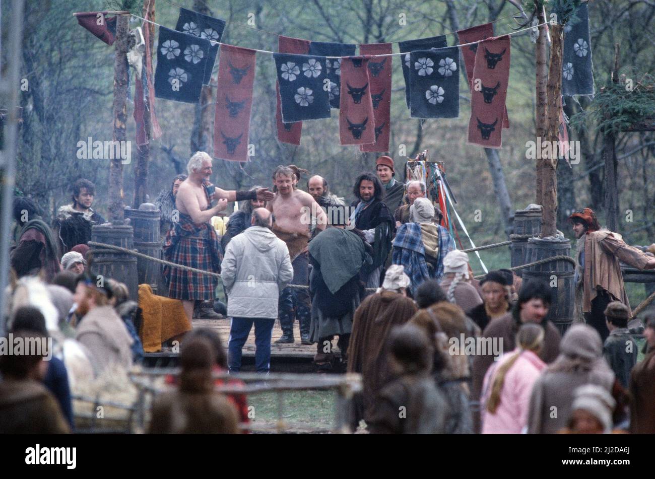 The filming of Highlander film. Circa May 1985 Stock Photo - Alamy