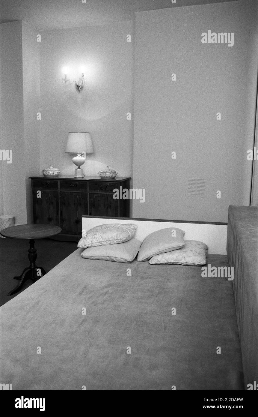 Interior view of a flat, showing the living room area and sofa bed ...