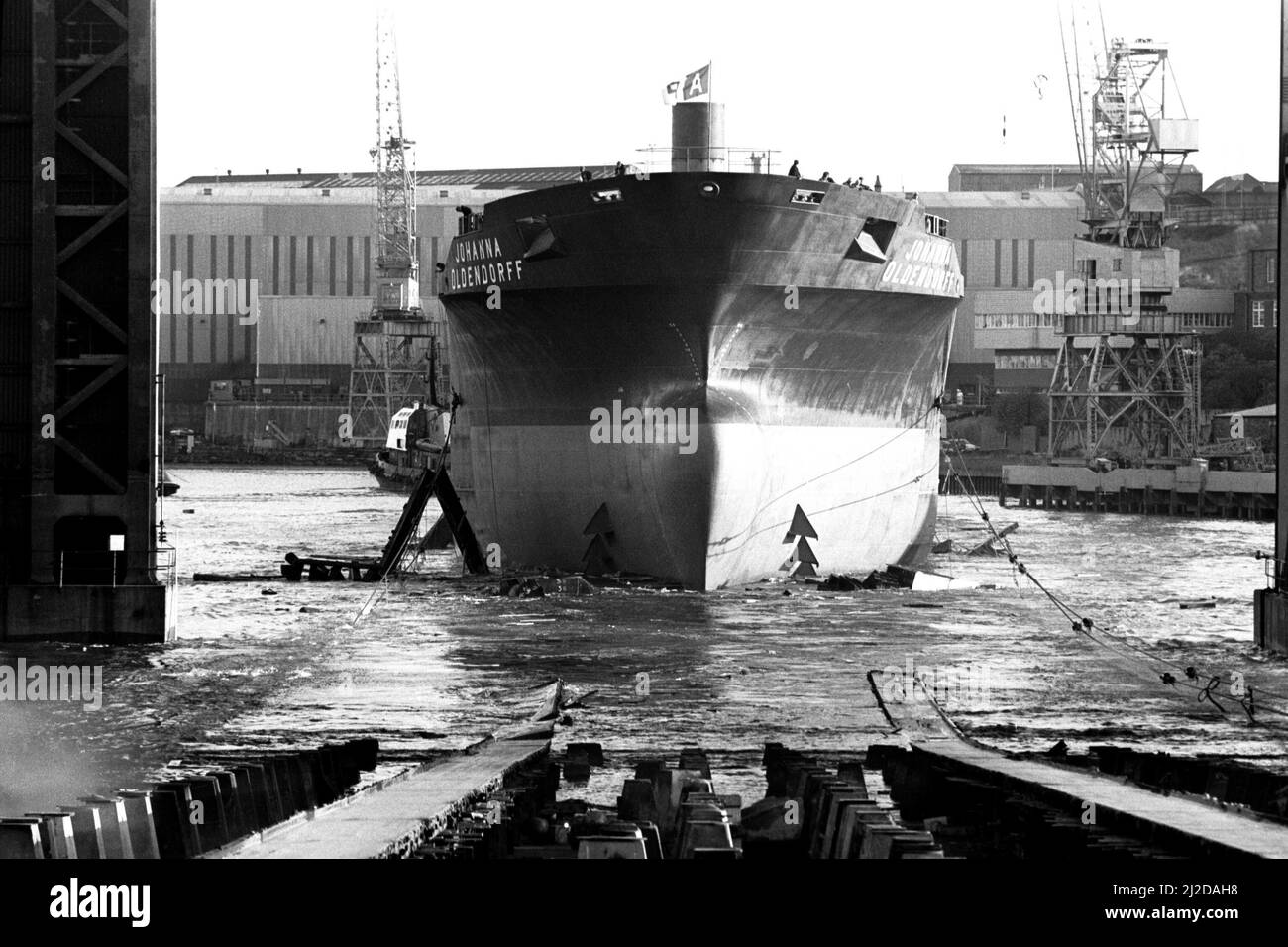 The launch of the merchant ship Johanna Oldendorff at the Southwick ...