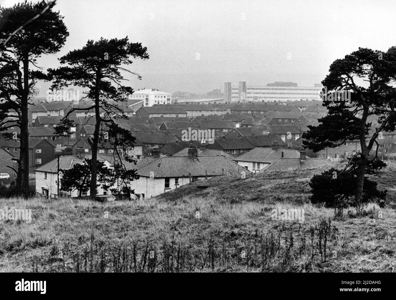 The Gurnos Estate, Merthyr Tydfil. 3rd December 1985 Stock Photo - Alamy