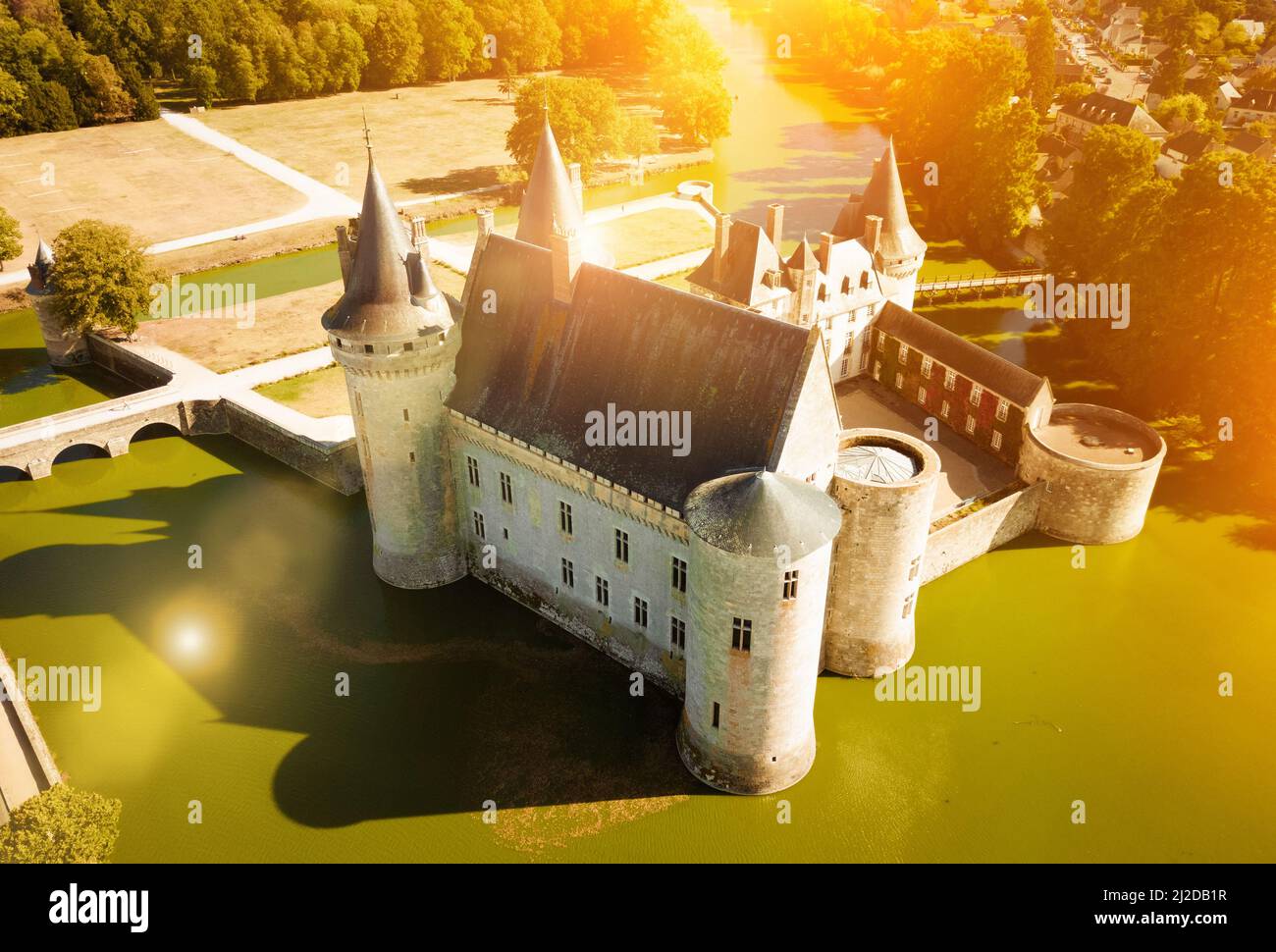 Aerial view of Chateau de Sully-sur-Loire, France Stock Photo - Alamy