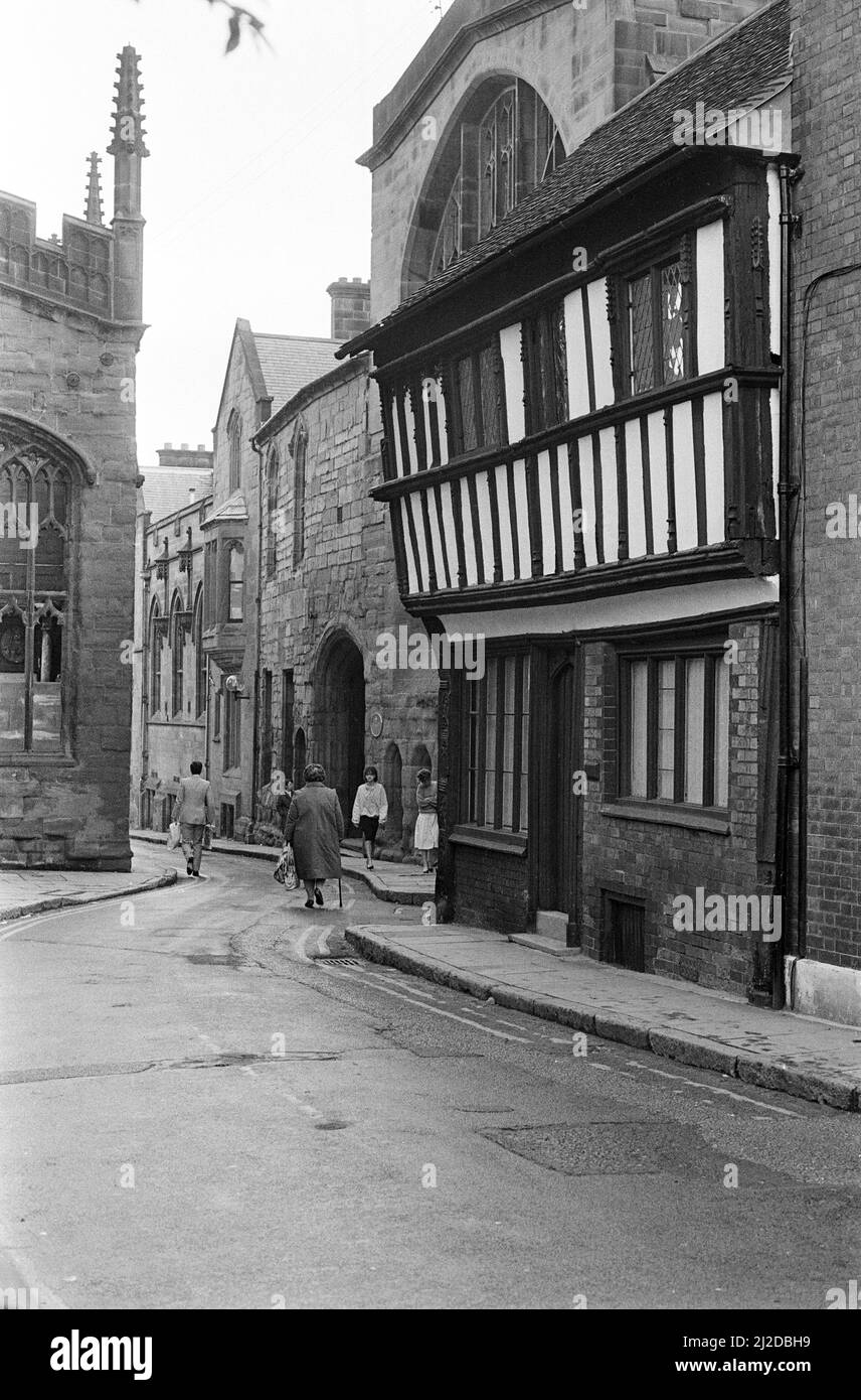 Old timber buildings in Coventry, West Midlands. 25th November 1985 ...