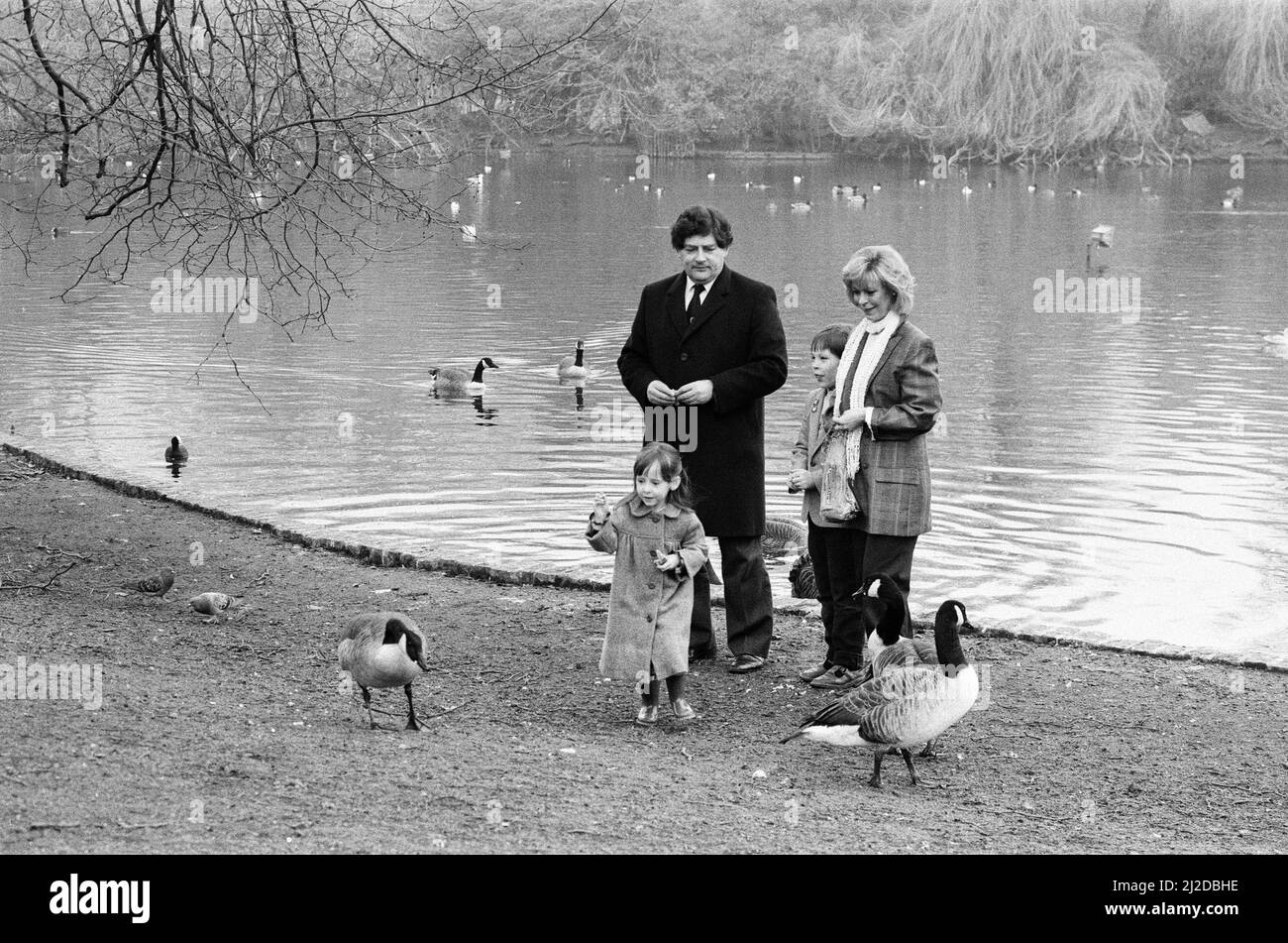 Chancellor of the Exchequer Nigel Lawson and his wife Therese with ...