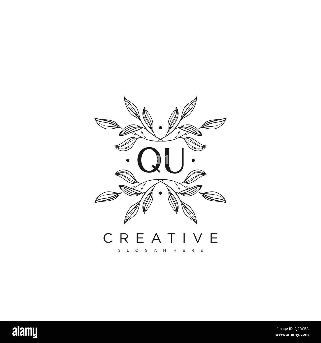 QU Initial Letter Flower Logo Template Vector premium vector Stock ...