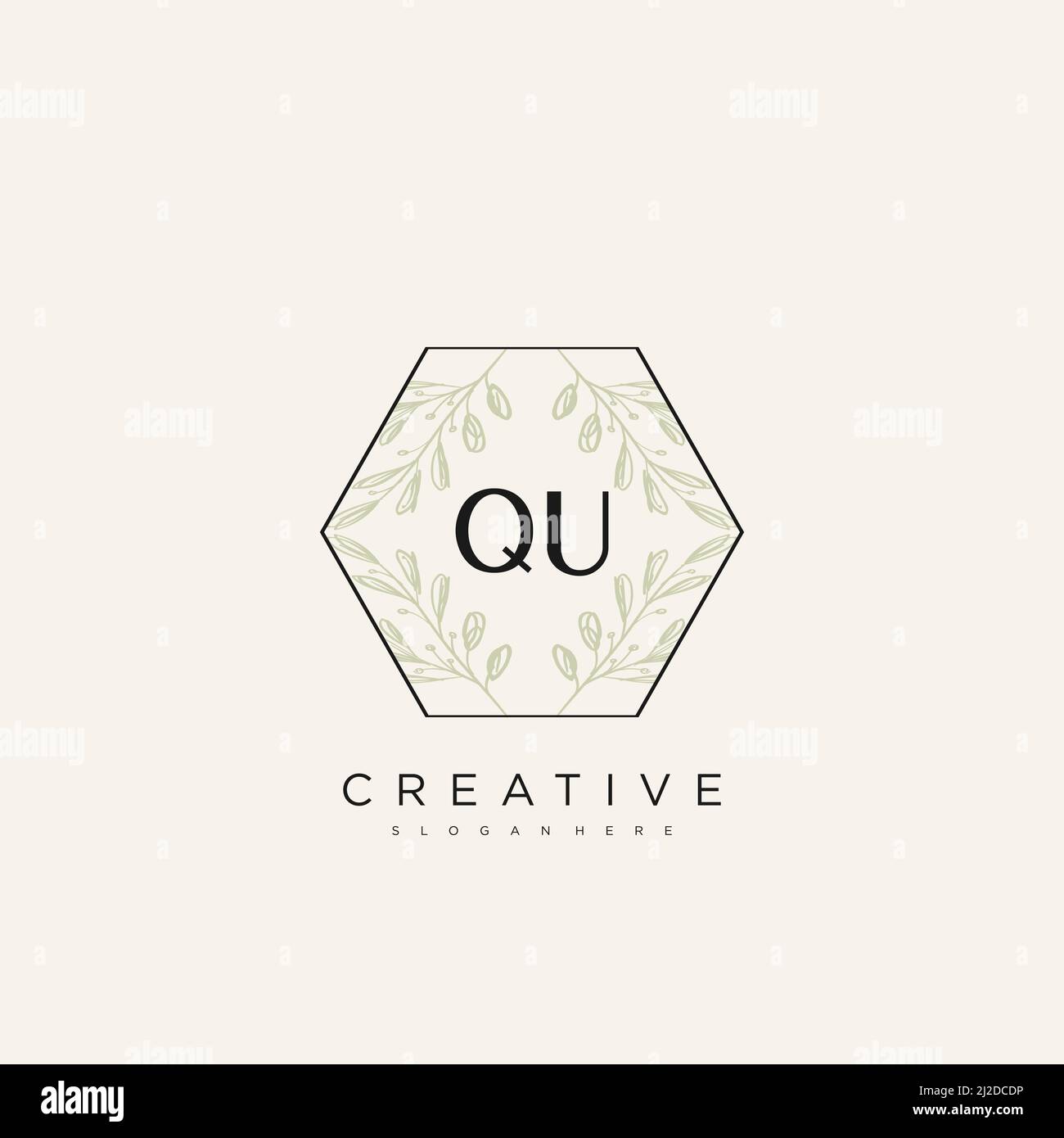 QU Initial Letter Flower Logo Template Vector premium vector Stock ...