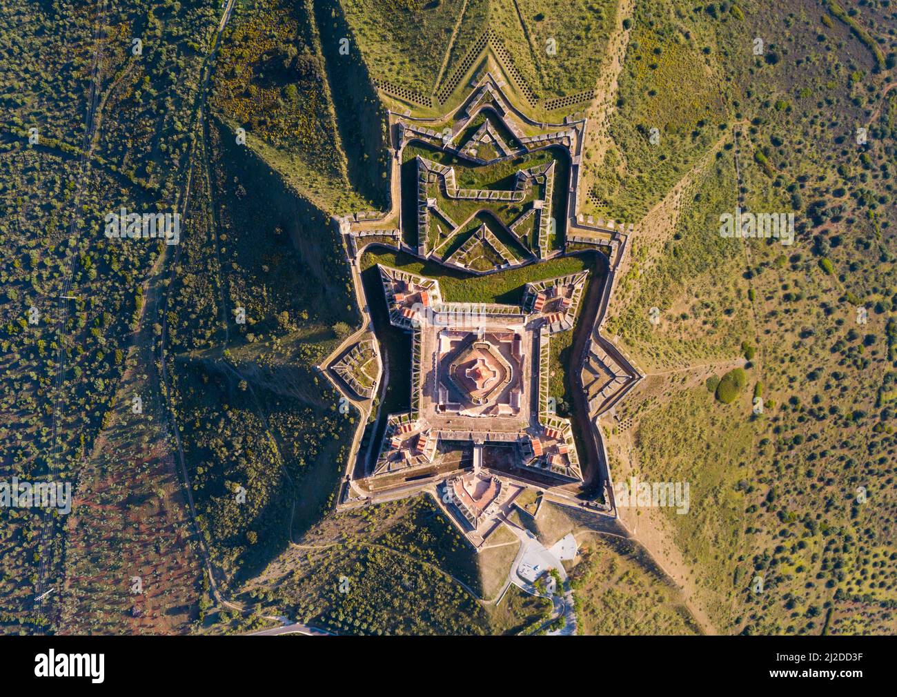 Aerial view of Conde de Lippe Fort, Elvas Stock Photo - Alamy
