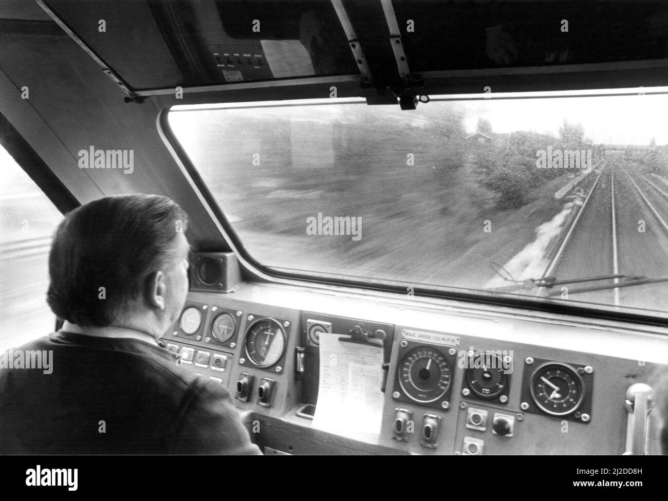 British Rail driver Colin Forster accelerates up to 125 m.p.h. down the ...