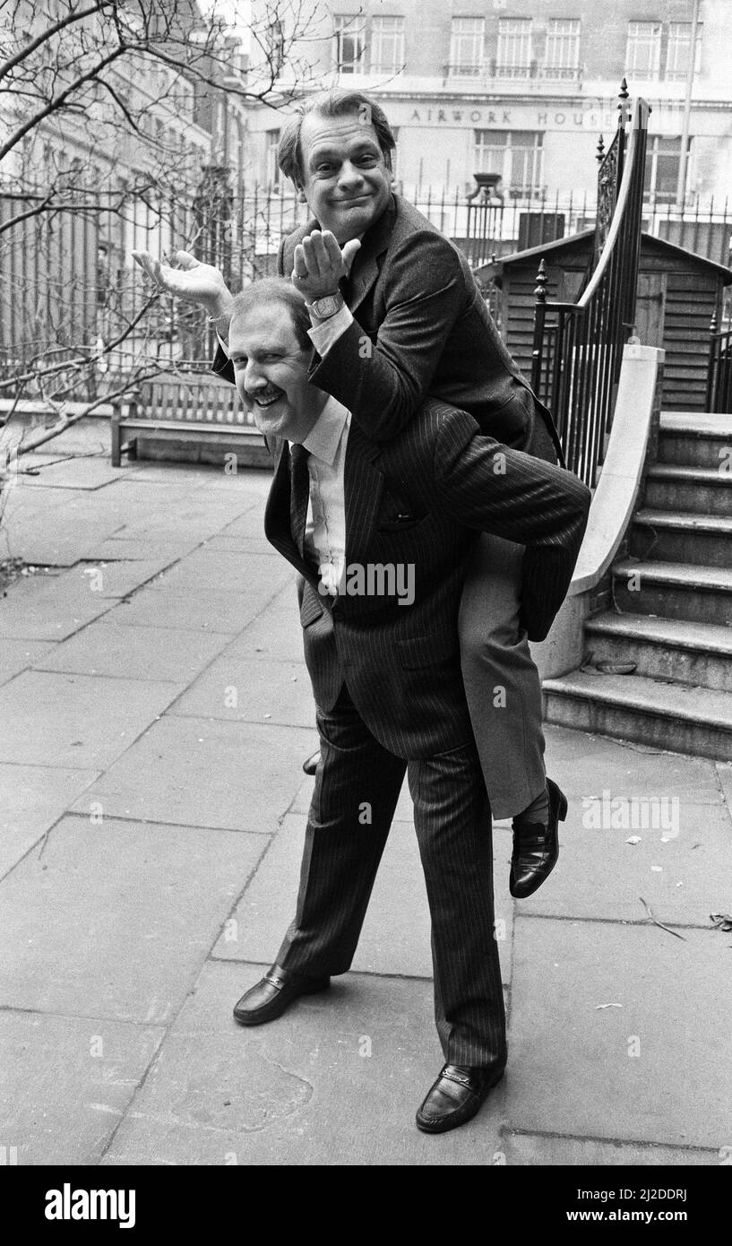 Actor David Jason (Only Fools and Horses) on the back of Gordon Kaye ...