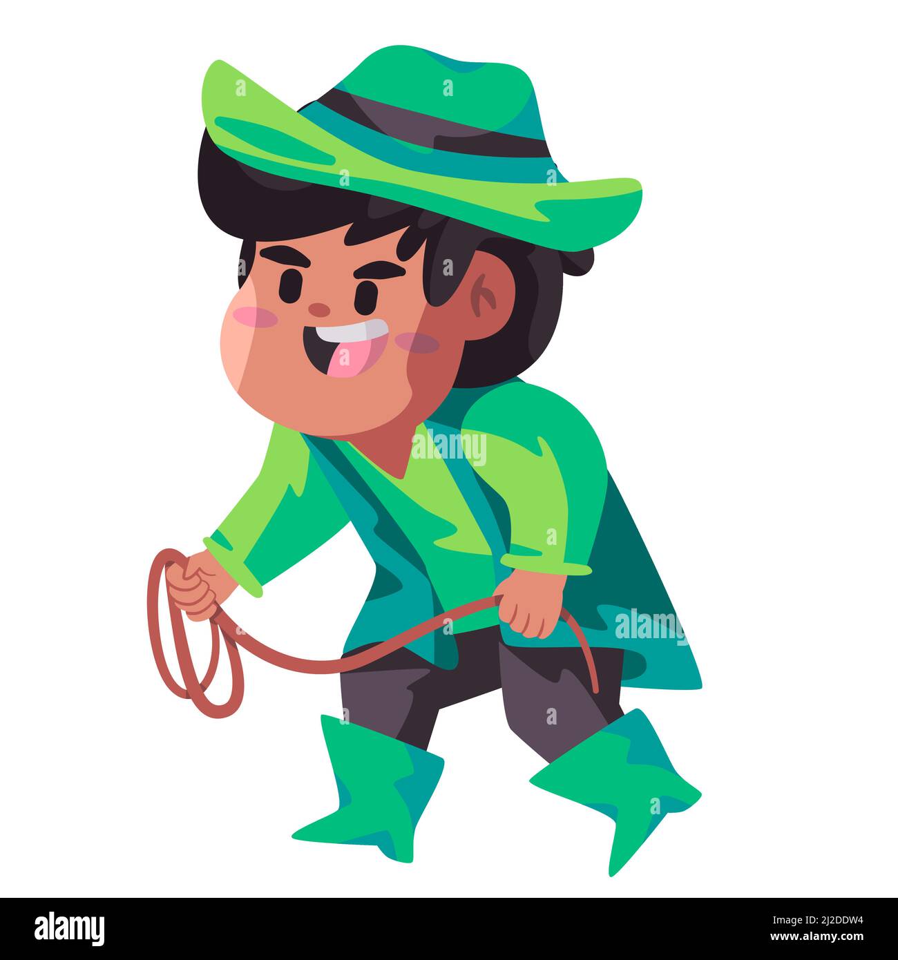 Boys with cowboy kids rodeo festive western america costume with rope ...