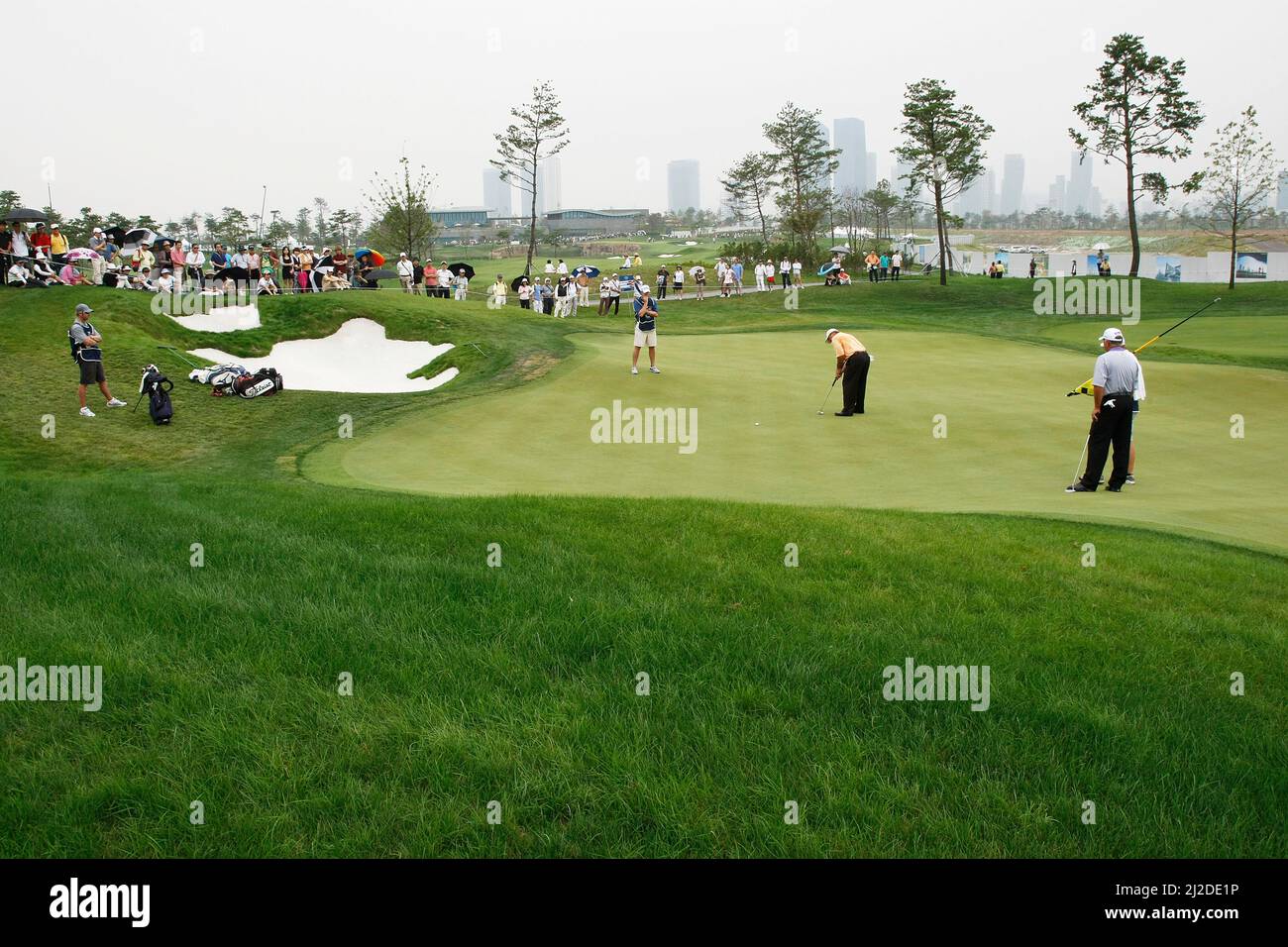 Sep 17, 2011-Incheon, South Korea-Tom Purtzer of USA (C) 8th hall putt ...