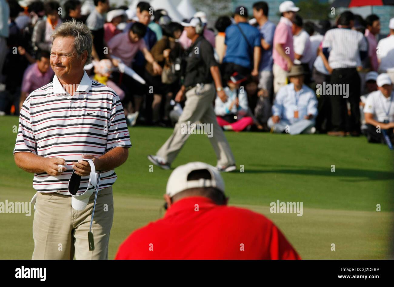 Sep 18, 2011-Incheon, South Korea-John Cook of USA, frown face 18th ...