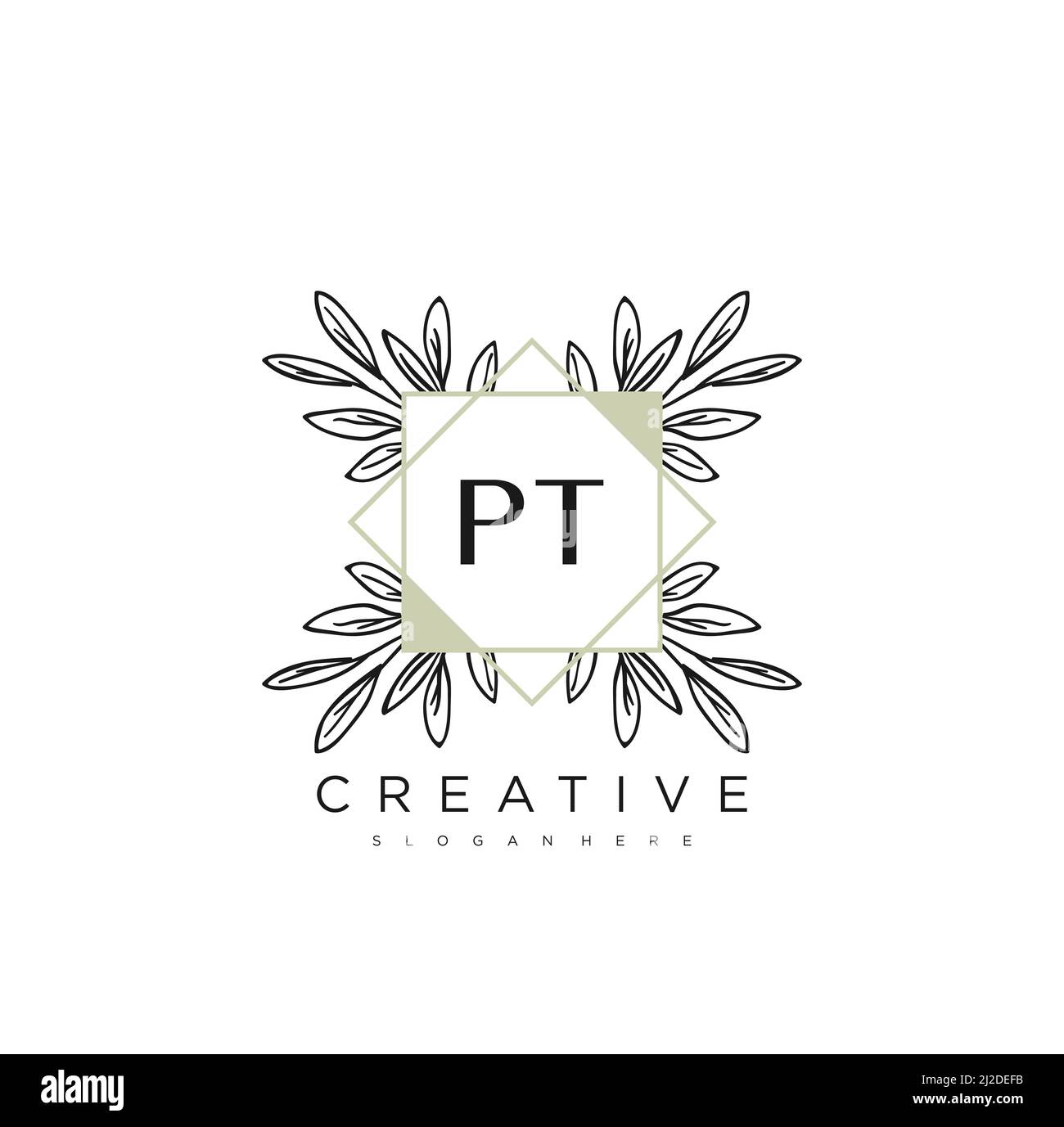 PT Initial Letter Flower Logo Template Vector premium vector Stock ...
