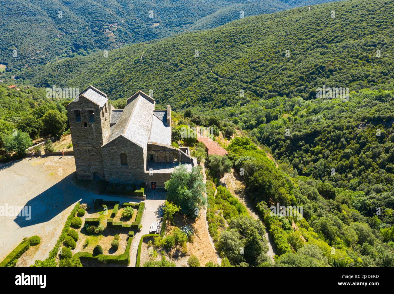 Aerial view of Serrabone Priory building, France Stock Photo - Alamy