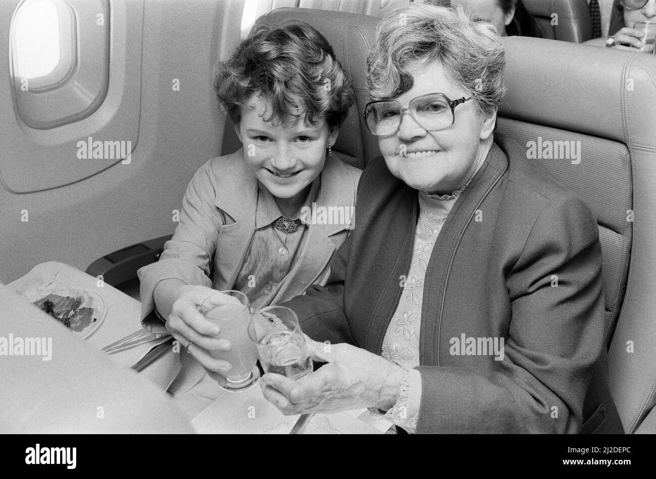 Passengers on a Concorde. 2nd April 1986 Stock Photo - Alamy
