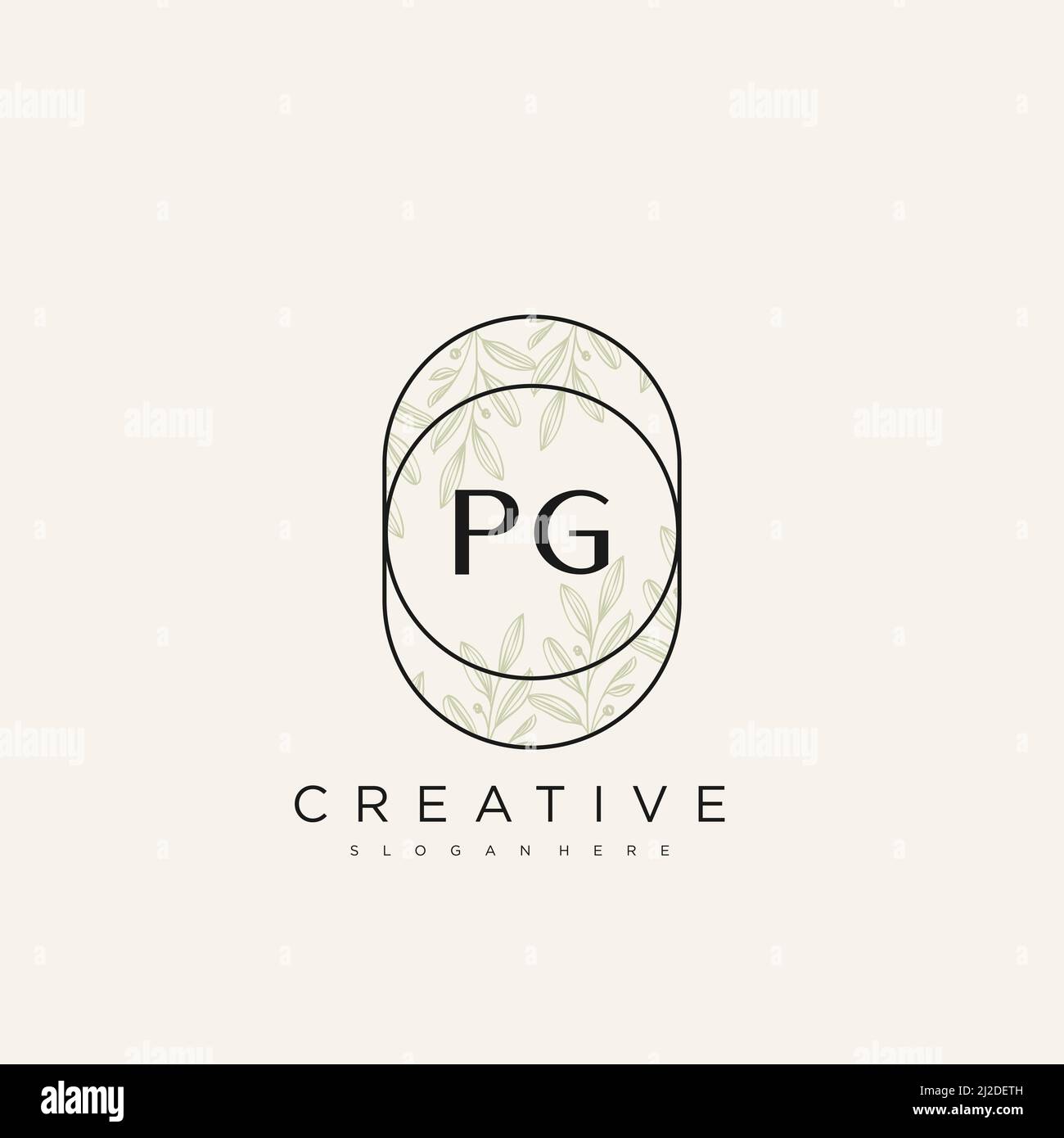 PG Initial Letter Flower Logo Template Vector premium vector Stock ...