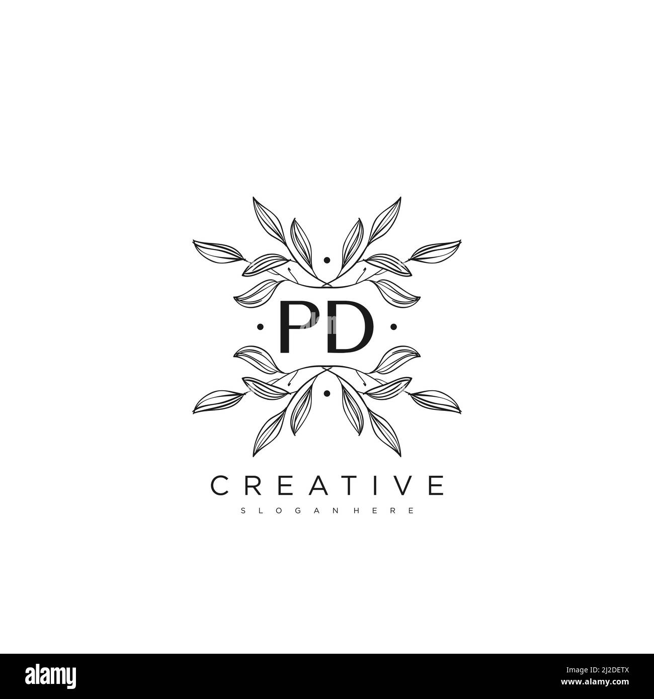 PD Initial Letter Flower Logo Template Vector premium vector Stock ...