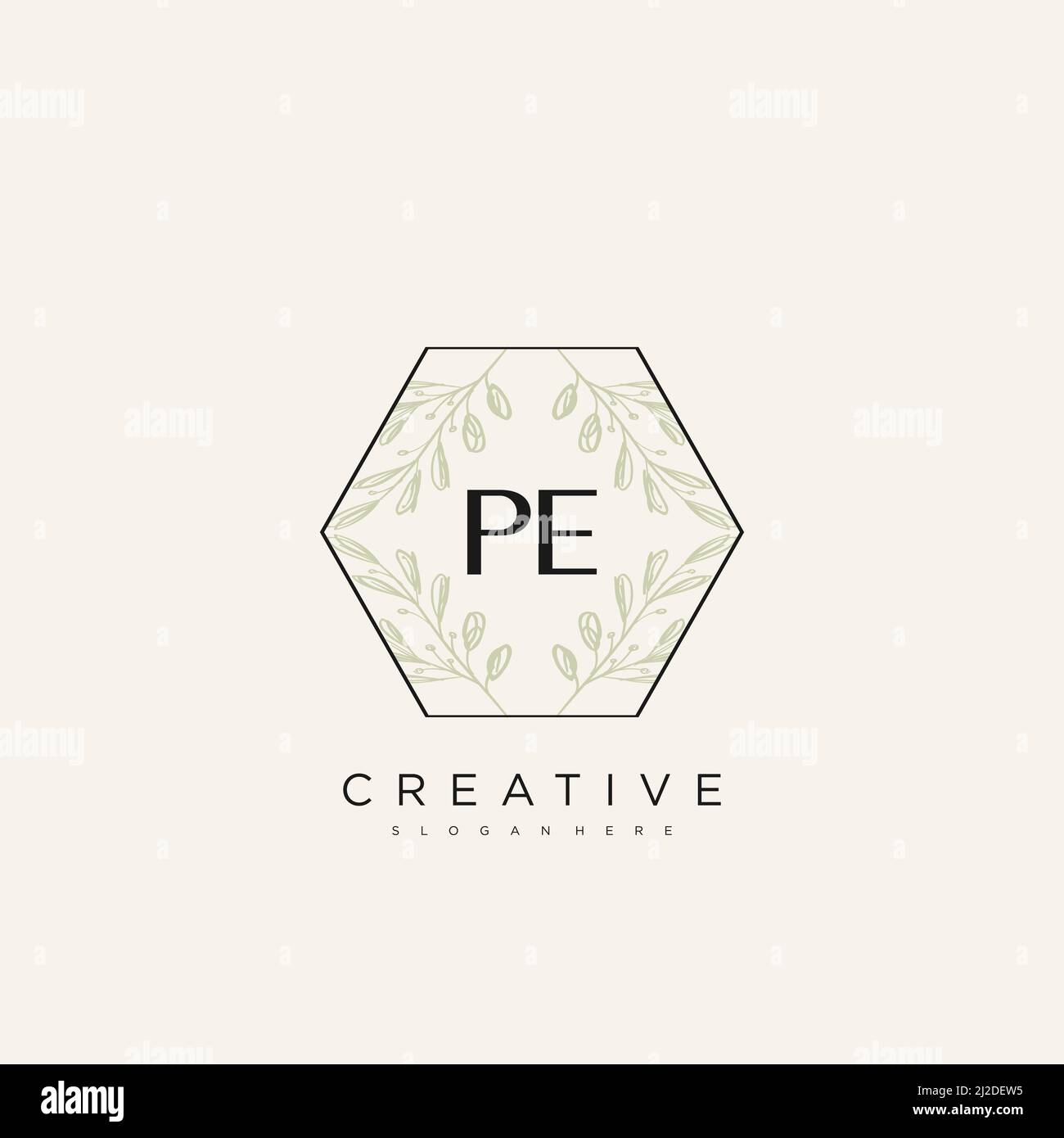 PE Initial Letter Flower Logo Template Vector premium vector Stock ...