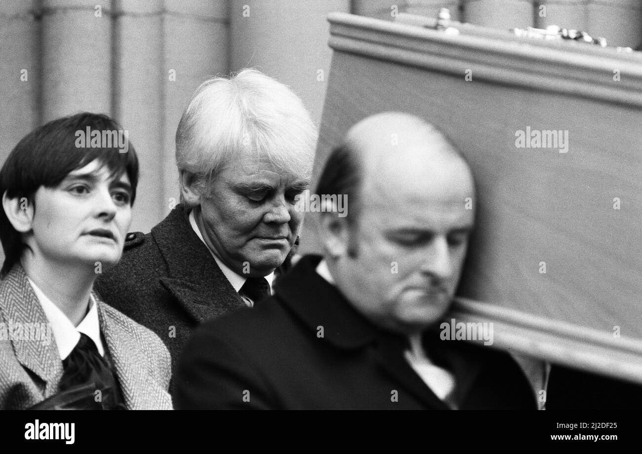 Tony Booth attends the funeral of his wife Pat Phoenix at the Church of ...