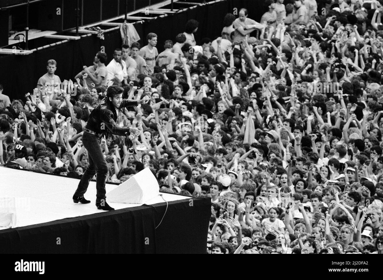 George Michael of pop duo Wham!, at their farewell concert entitled The ...