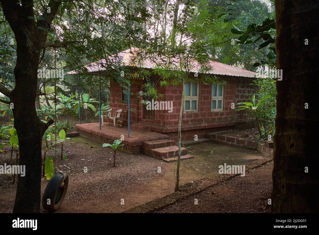A beautiful red brick house in traditional look in Kotawade, Ratnagiri ...