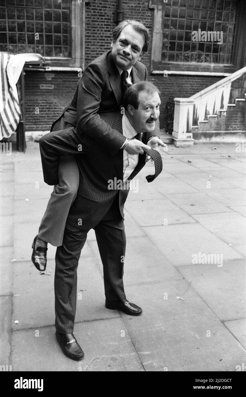 Actor David Jason (Only Fools and Horses) on the back of Gordon Kaye ...