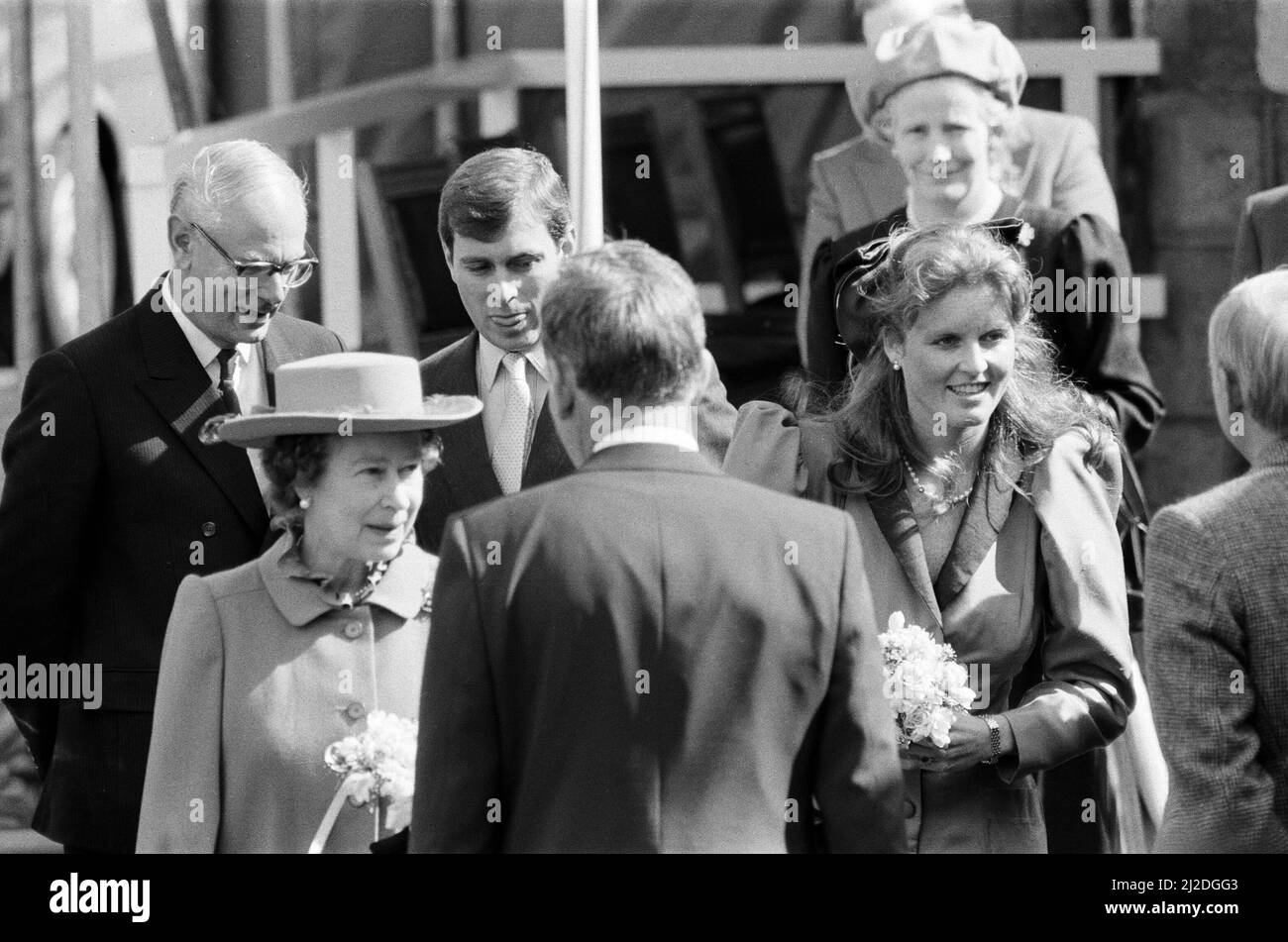 Queen Elizabeth II, Prince Andrew, Duke of York and Sarah, Duchess of ...